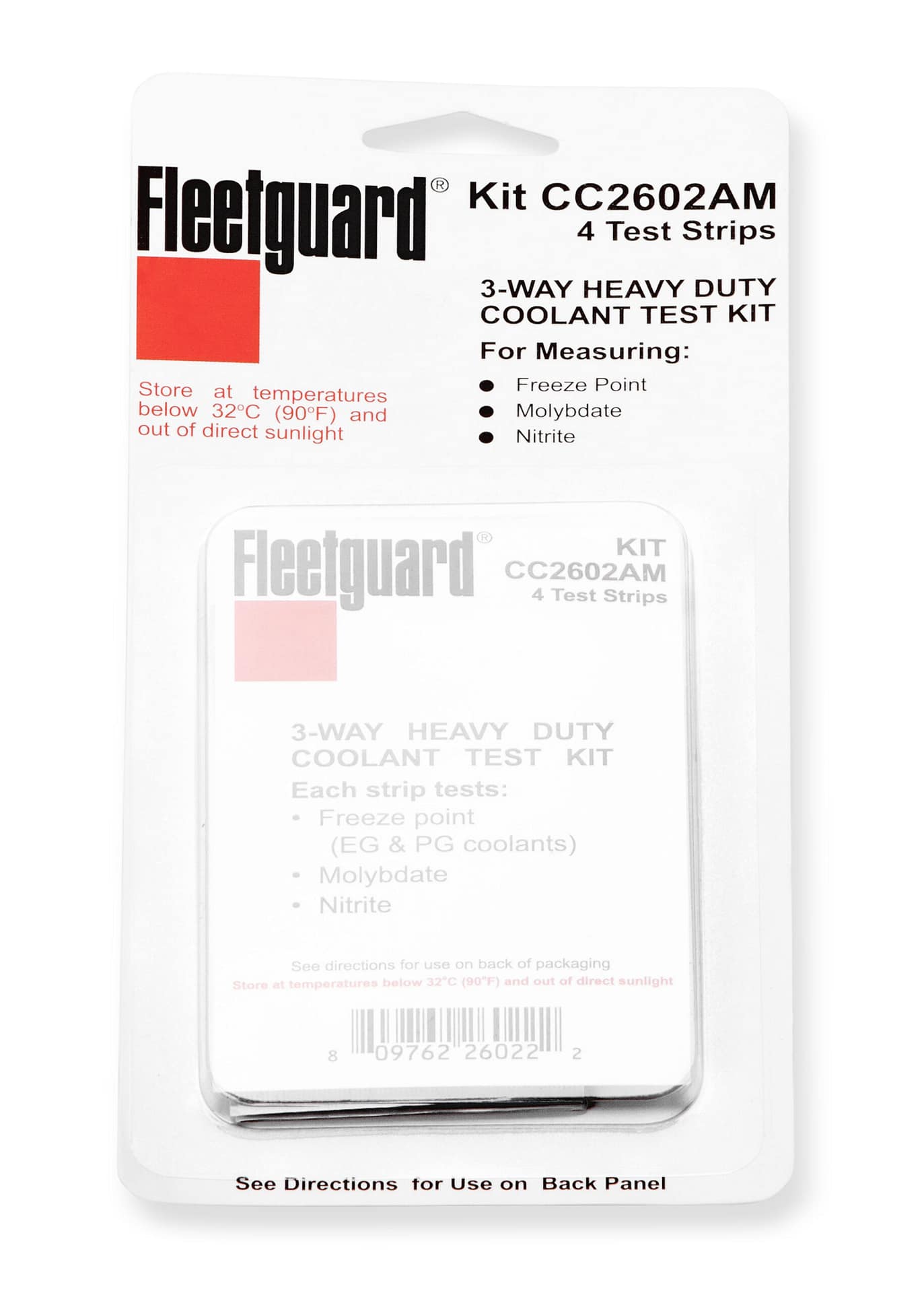 Fleetguard Coolant Test Kit, pack of 4 test strips, 3 Way Strips ...